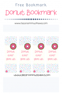 Free Donut Bookmarks - Classroom Must Haves