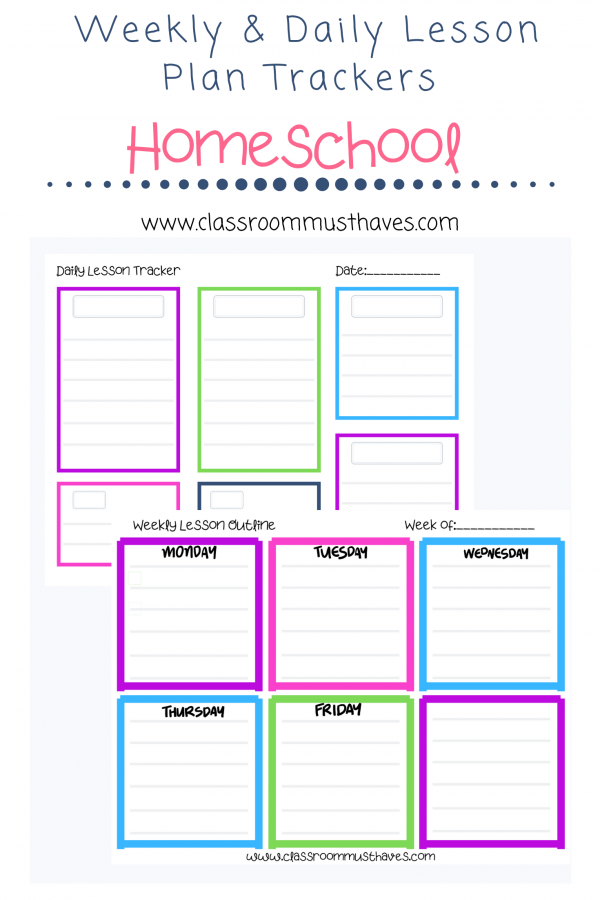 Homeschool Lesson Plan Trackers - Classroom Must Haves