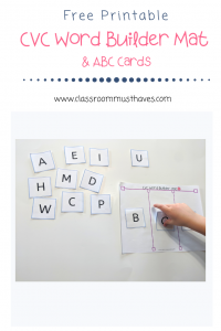 CVC Word Builder Mat Free Printable