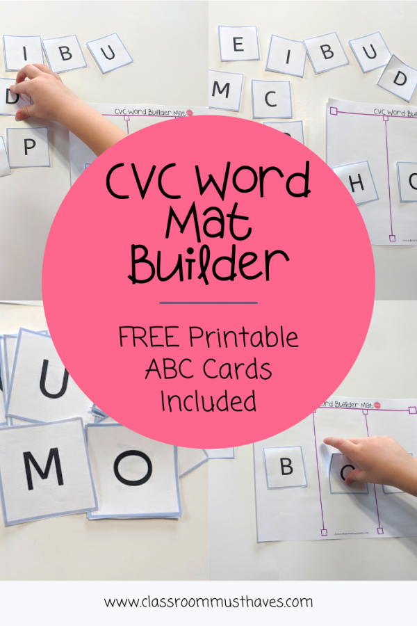 CVC Word Builder Mat Free Printable