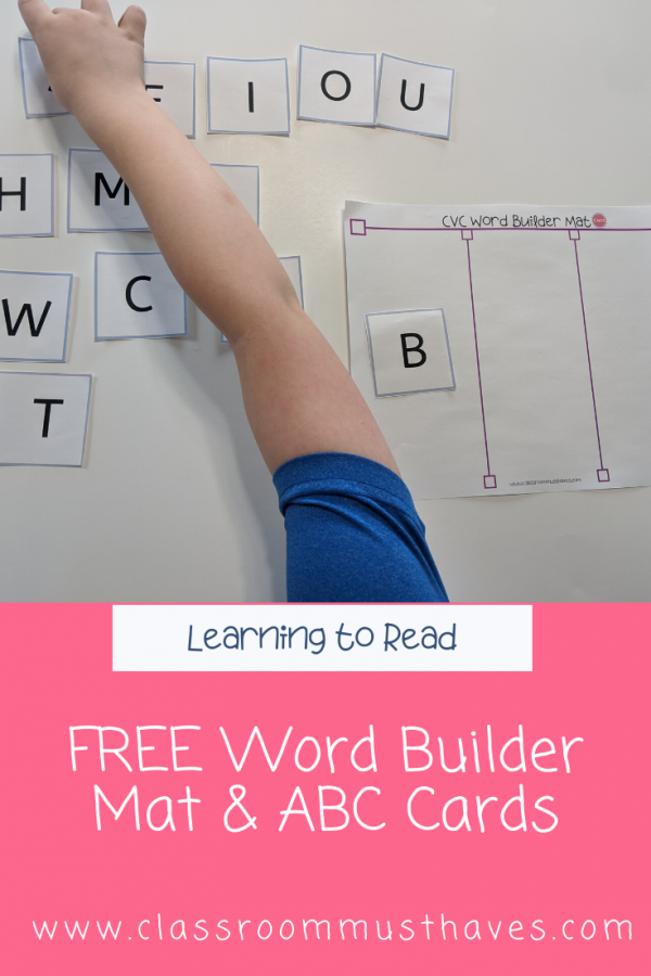 CVC Word Builder Mat Free Printable