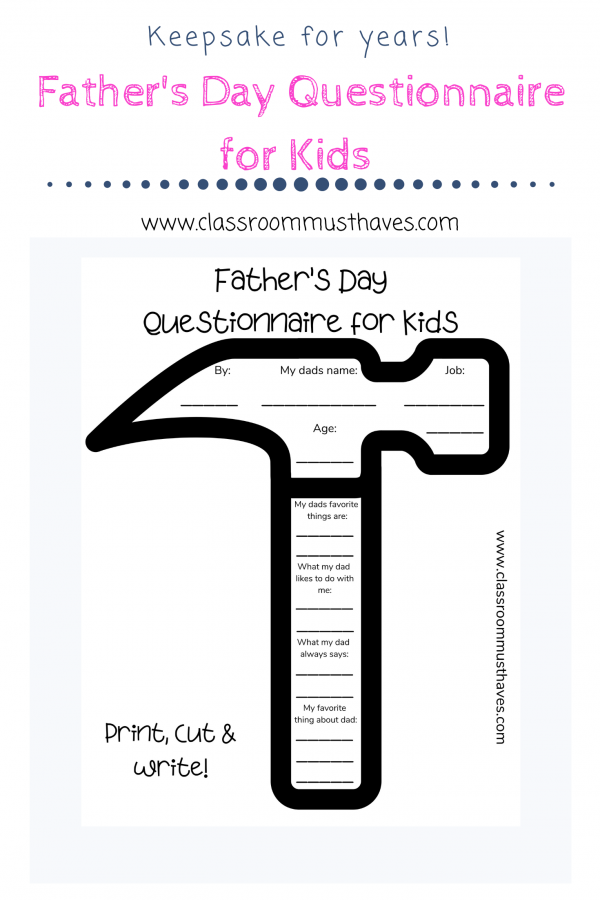Father's Day Printable - Classroom Must Haves