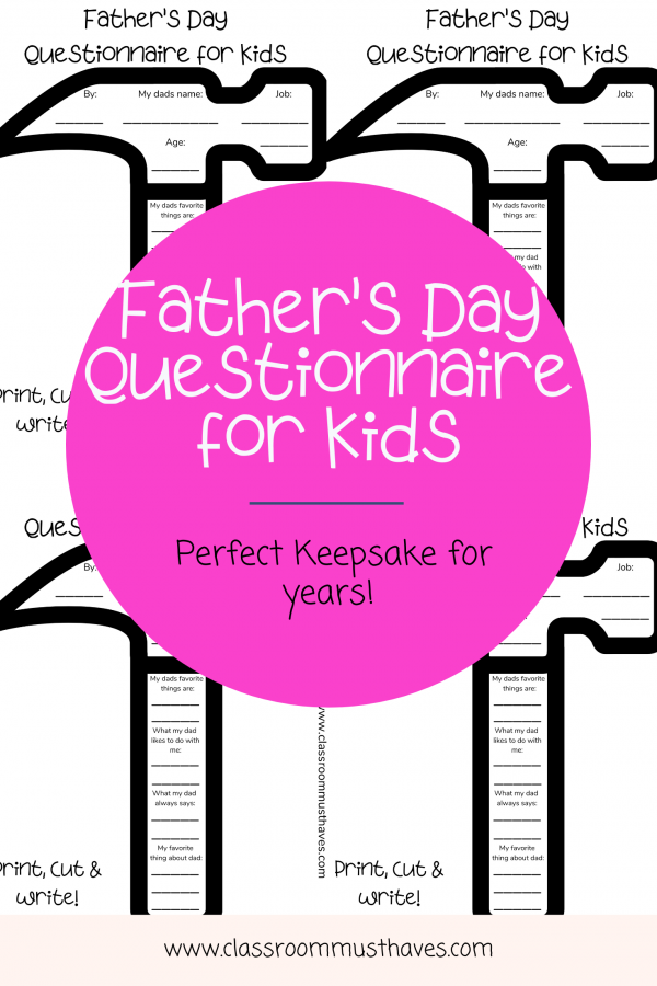 Father's Day Printable - Classroom Must Haves