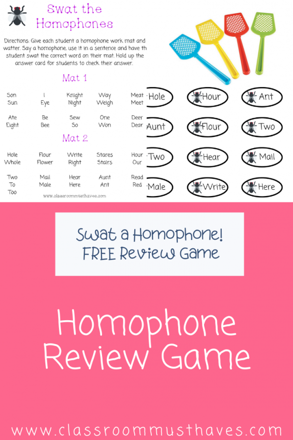 Homophone Review Activity - Classroom Must Haves