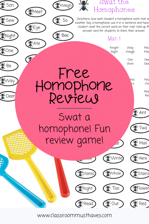 Homophone Review Activity - Classroom Must Haves