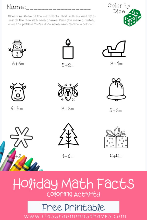 Free Kindergarten Christmas Worksheet - Classroom Must Haves