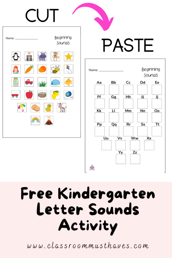 Kindergarten Letter Sound Activity - Classroom Must Haves